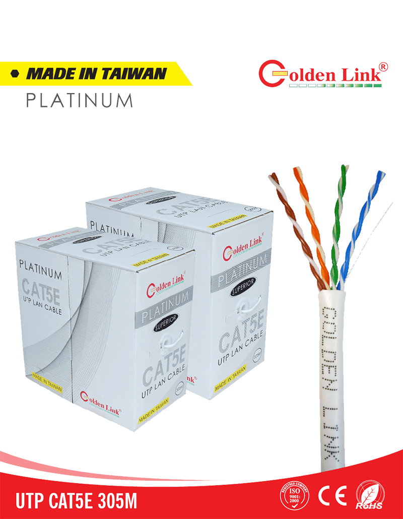 Thùng Cáp Mạng CAT5E UTP - Golden Link - 305m/thùng - Trung Tâm Điện ...